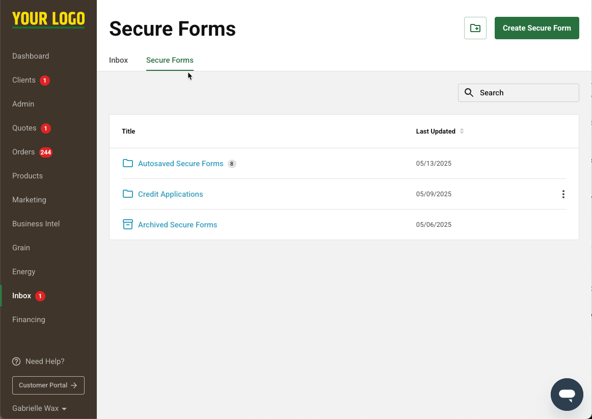 One-to-one sending of Secure Forms – AgVend