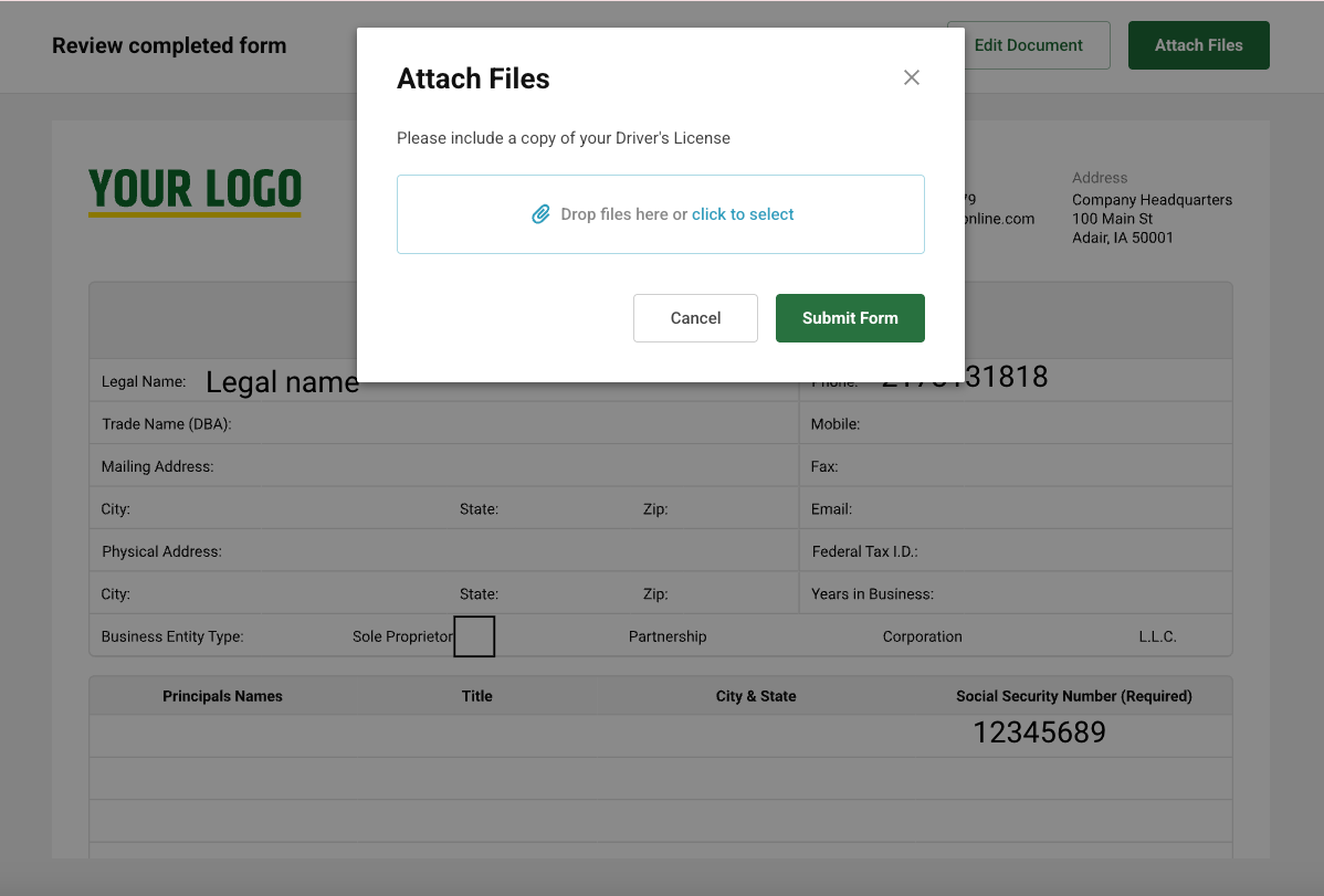 One-to-one sending of Secure Forms – AgVend