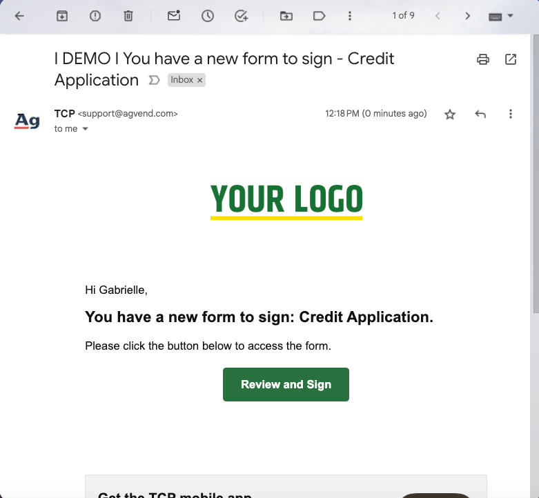 One-to-one sending of Secure Forms – AgVend