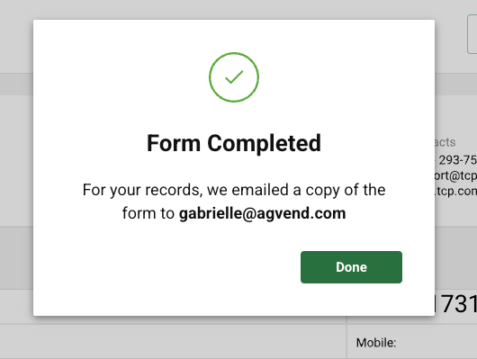 One-to-one sending of Secure Forms – AgVend